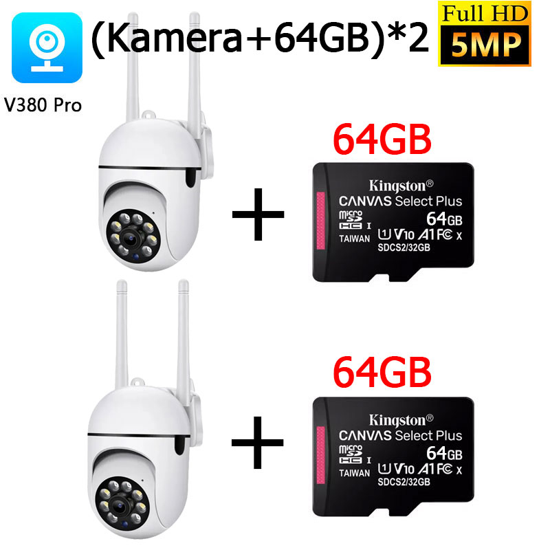 CCTV kamera v380 pro jarak jauh wifi Definisi Ultra Tinggi/5MP CCTV ...