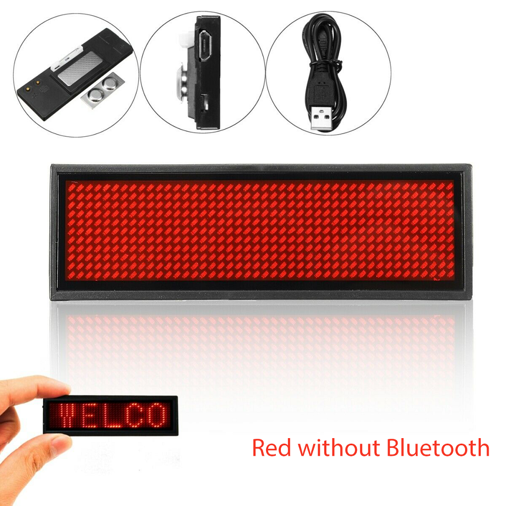 Fully New Bluetooth LED Name Badge DIY Programmable Scrolling Message Board Mini LED Display HD ...