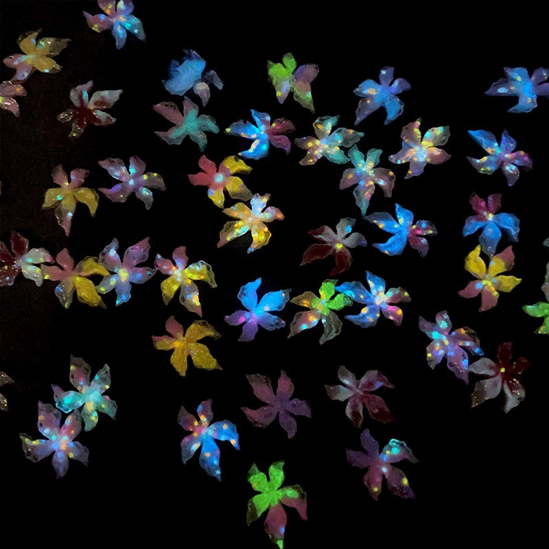 20pcs Mixed Nail Art Resin Little Colorful Flower Nail Charm Design ...