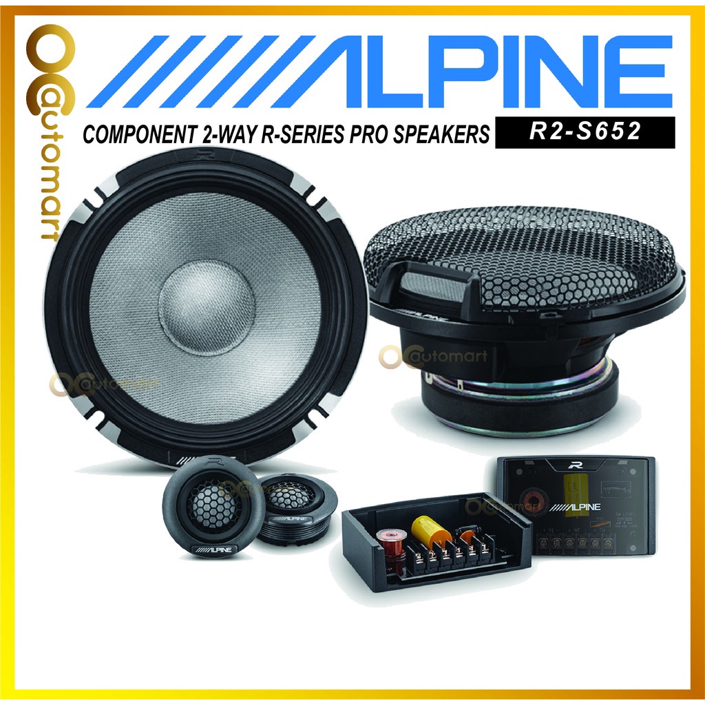 Alpine R2-S652 6.5" Inch COMPONENT 2-WAY R-SERIES PRO SPEAKERS 300 Watts Spk Kereta Spiker | Lazada