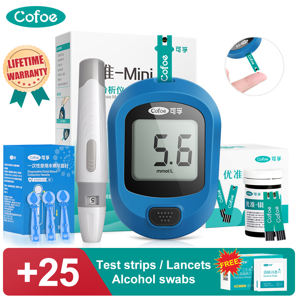 Cofoe Yice Blood Sugar Meter Complete Set With 50Pcs Test Strips 50Pcs ...