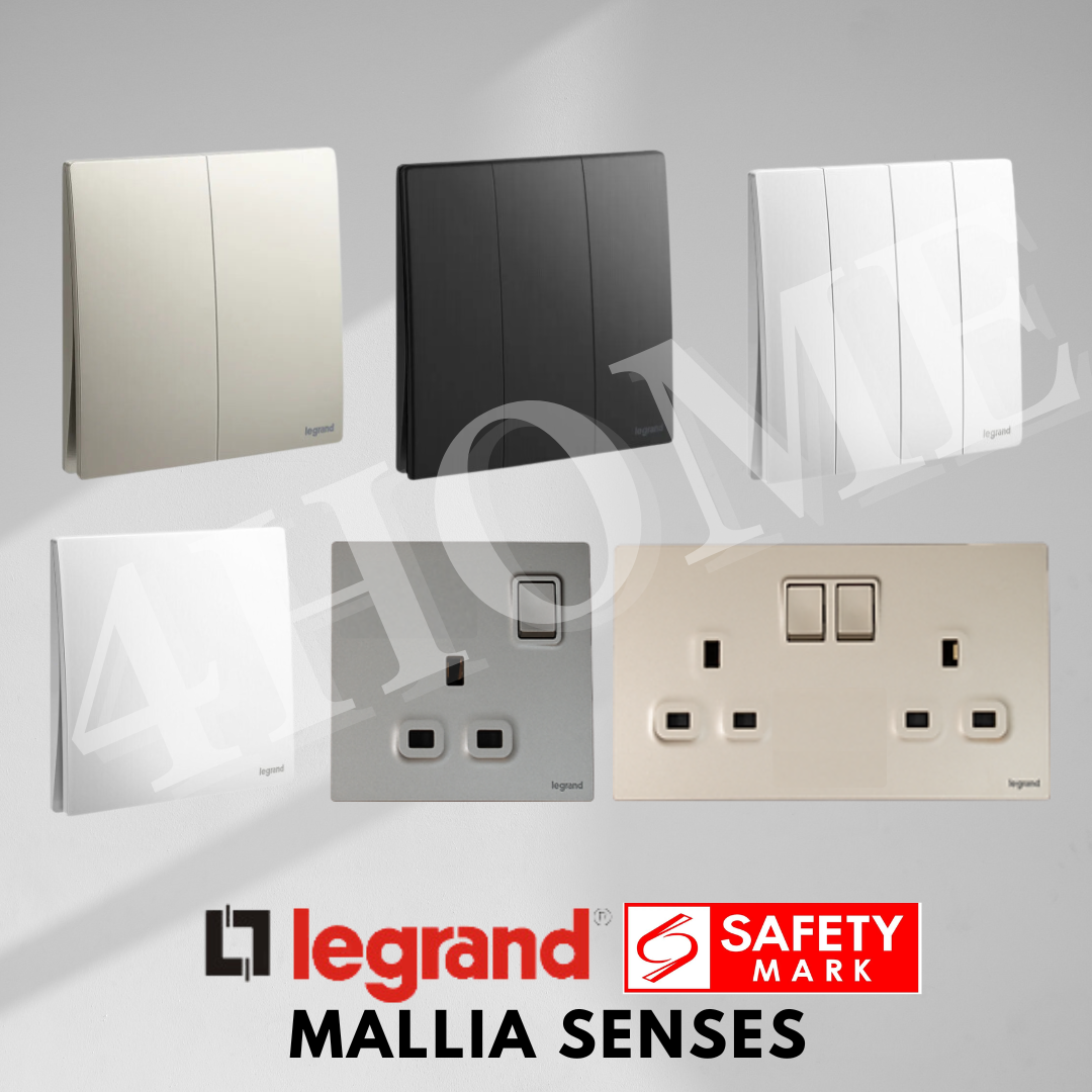Legrand Mallia Senses White Matt Black Dark Silver Champagne Dark ...