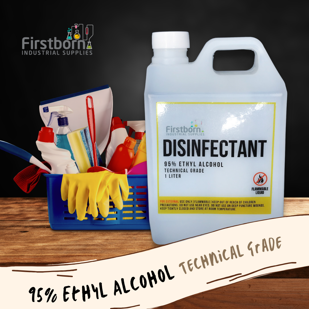 Disinfectant Pure Ethyl Alcohol 95%, Technical Grade 1 Liter ...