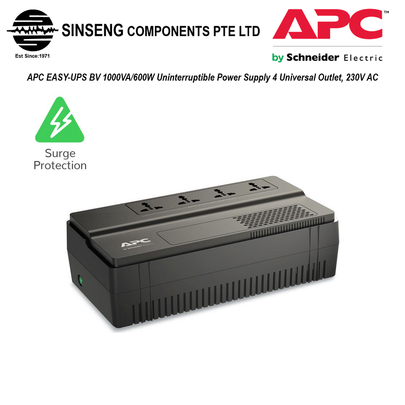 APC UPS BV1000VA/600W Uninterruptible Backup Battery Power Supply 4 ...