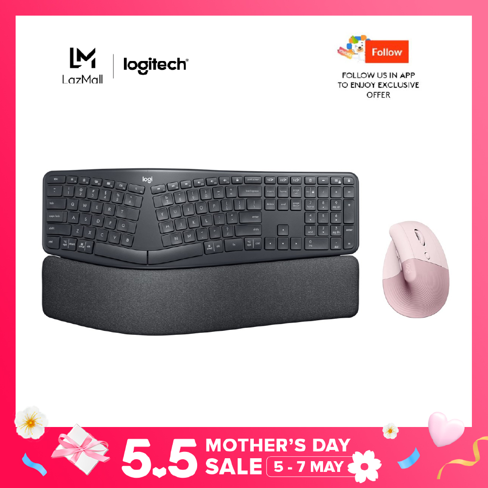 Logitech Ergo K860 Wireless Ergonomic Keyboard With Split Keyboard Layout And Wrist Rest