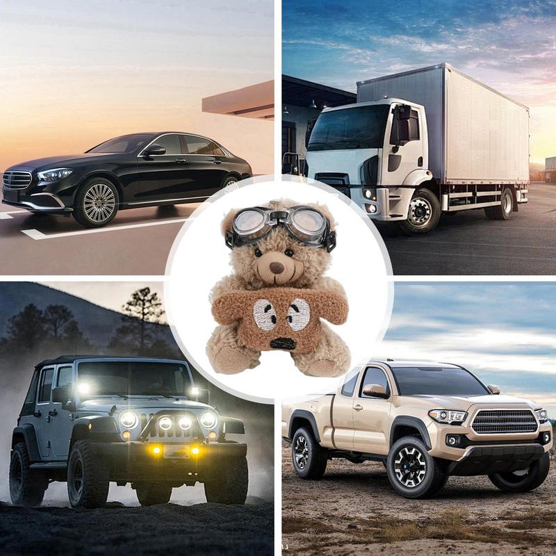 Plush bear Doll Clutch Decor Car Wiper Turn Switch Cute Kawaii White ...