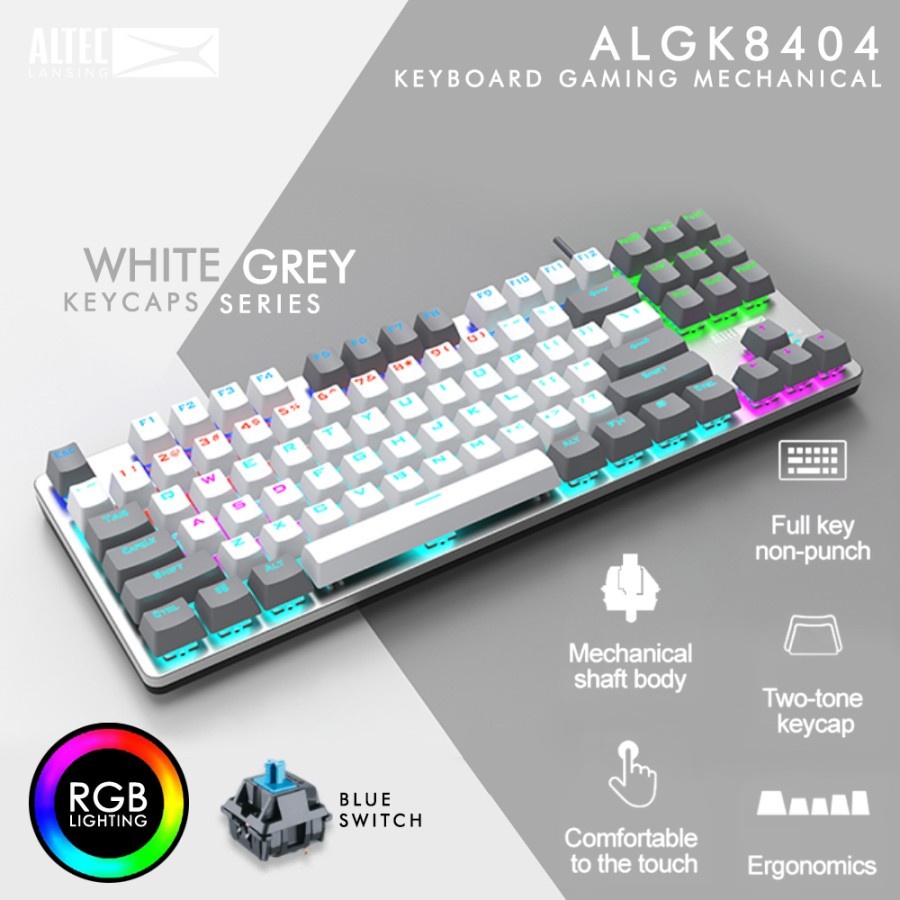 คีบอร์ดเกมมิ่ง ALTEC ALGK-8404 / 8404 RGB TKL 80% 87 Keys Mechanical ...