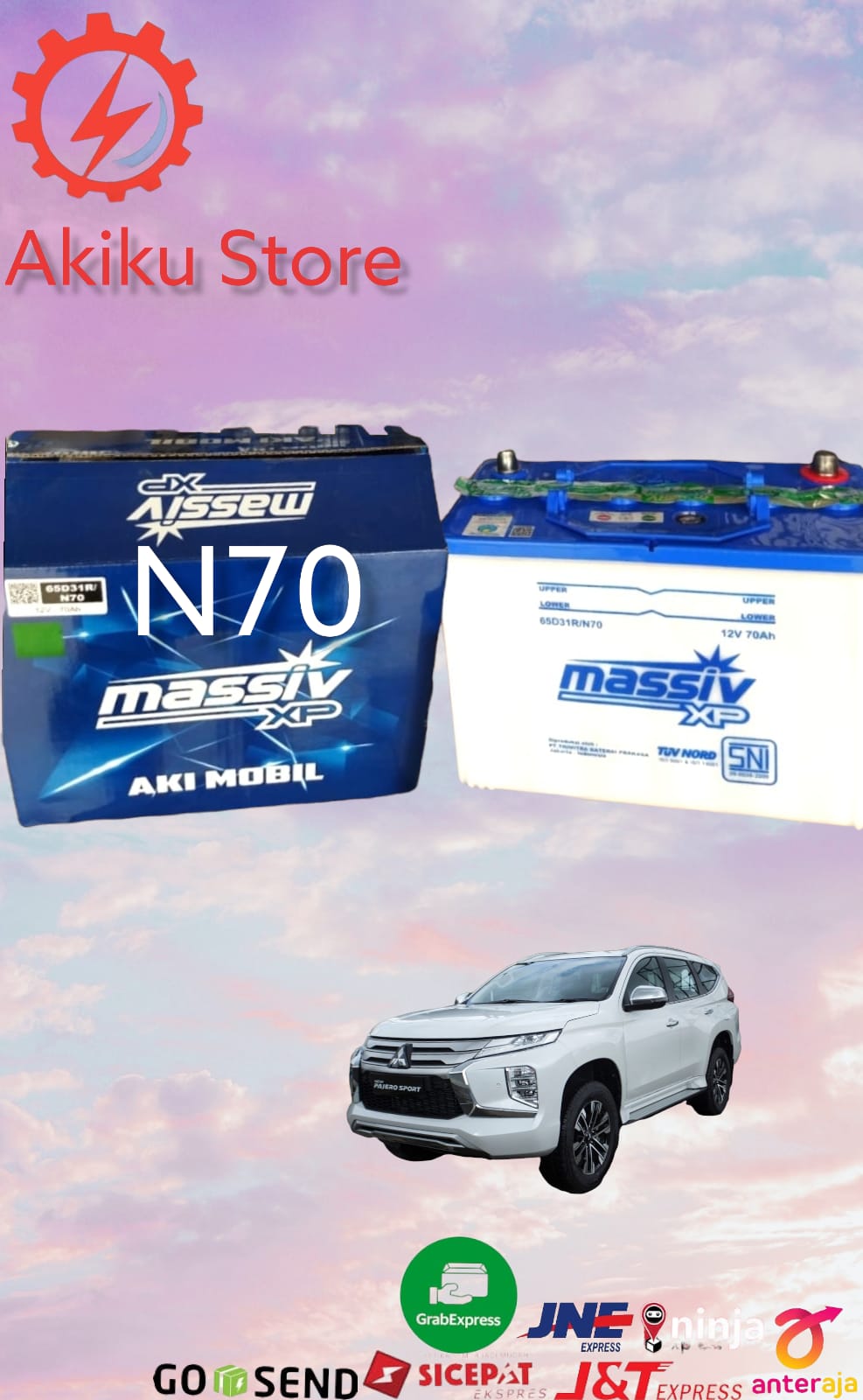 Aki mobil basah Mitsubishi Pajero, Kuda Diesel, L300 diesel N70 Massiv XP | Lazada Indonesia