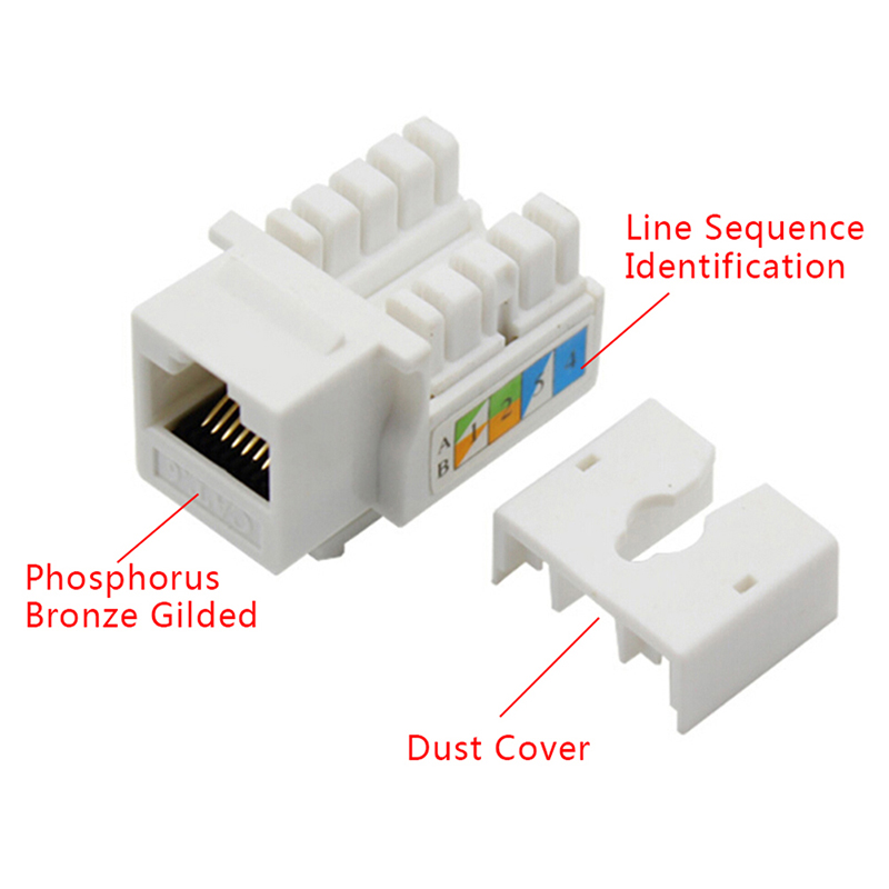 5Pcs CAT6 RJ45 110 Punch Down Keystone Computer Module Network Ethernet ...