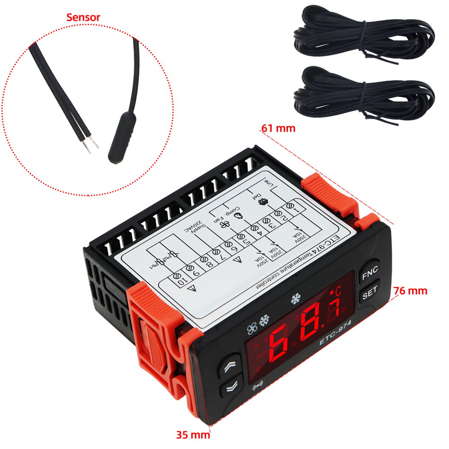 ETC-974 Digital Temperature Controller Alarm 220V Sensor | Daraz.com.np