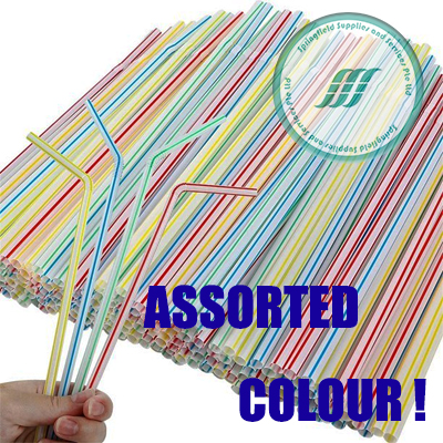 Straw, Flexi Straw, Plastic Straw, Disposable Straw (Flexible, per pkt ...
