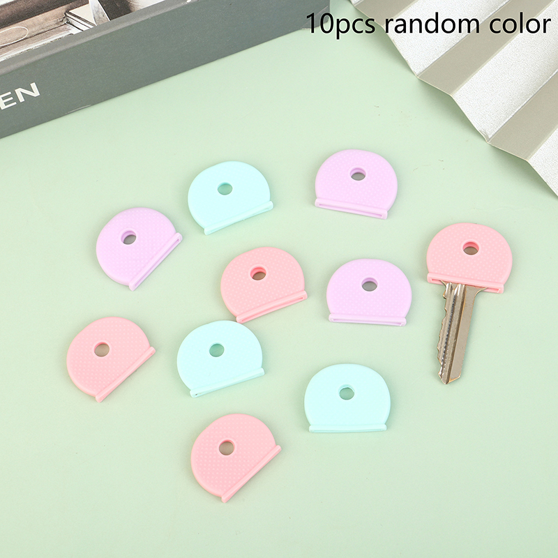 10Pcs Mixed Color PVC Plastic Keys Caps Topper Elastic Case For DIY ...