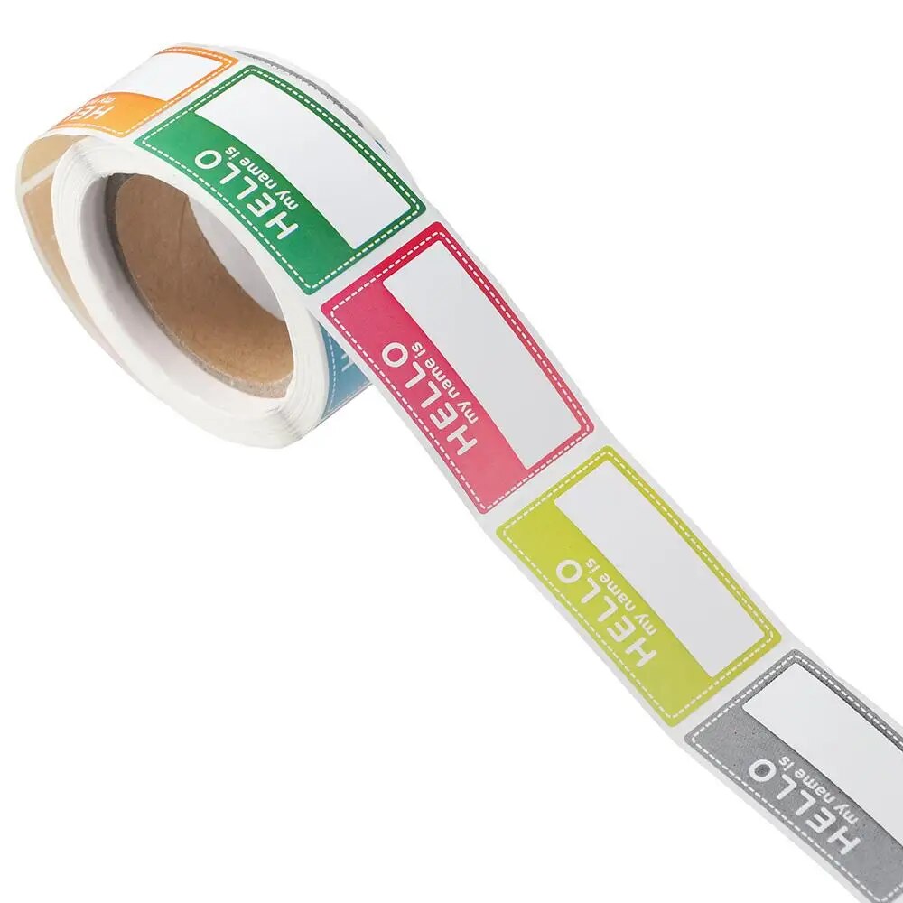 Self-Adhesive Name Tag Multi Purpose 200 Pcs Hello My Name is Name ...