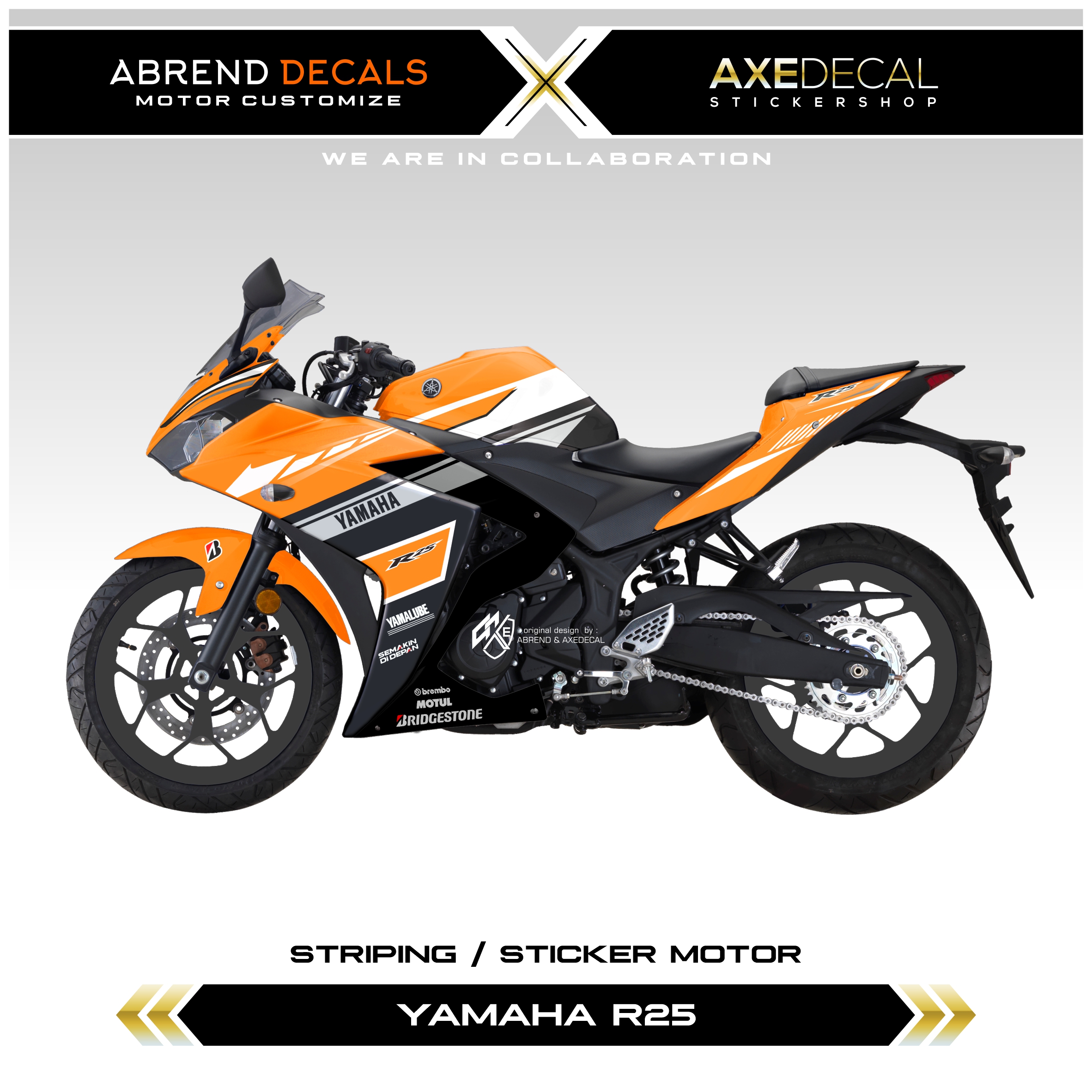 Striping Yamaha R25 Grafis / Decals Semi Full Stiker R25 / Stock Decal ...