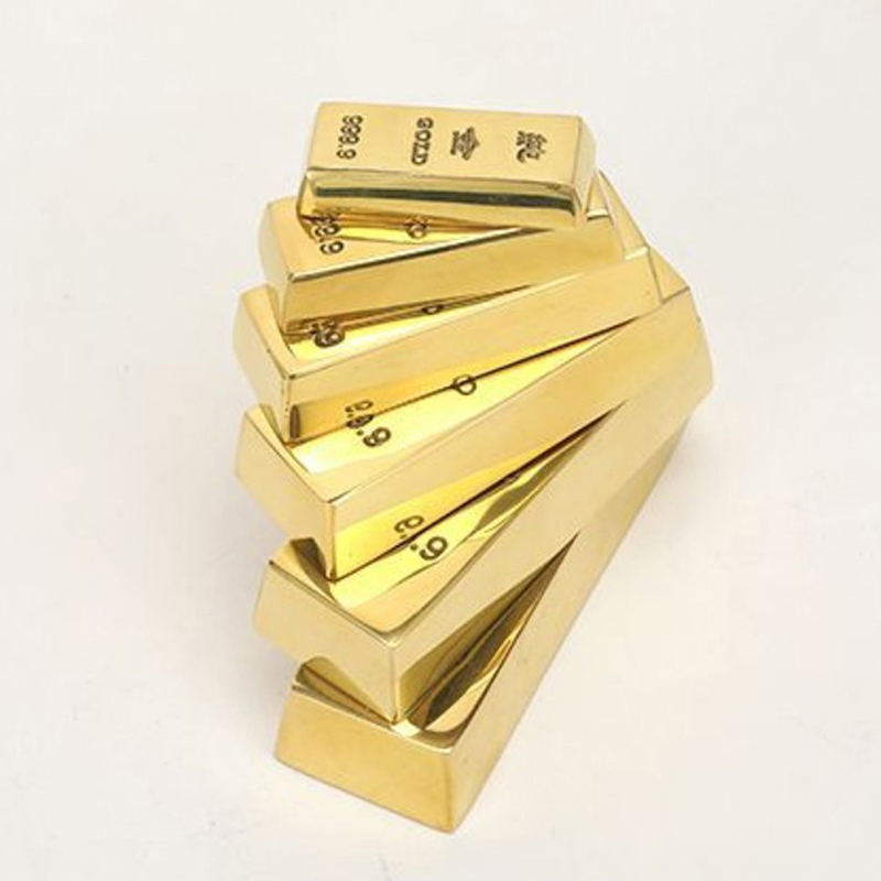 Pure copper imitation gold bar fake gold bar ingot brass solid props ...
