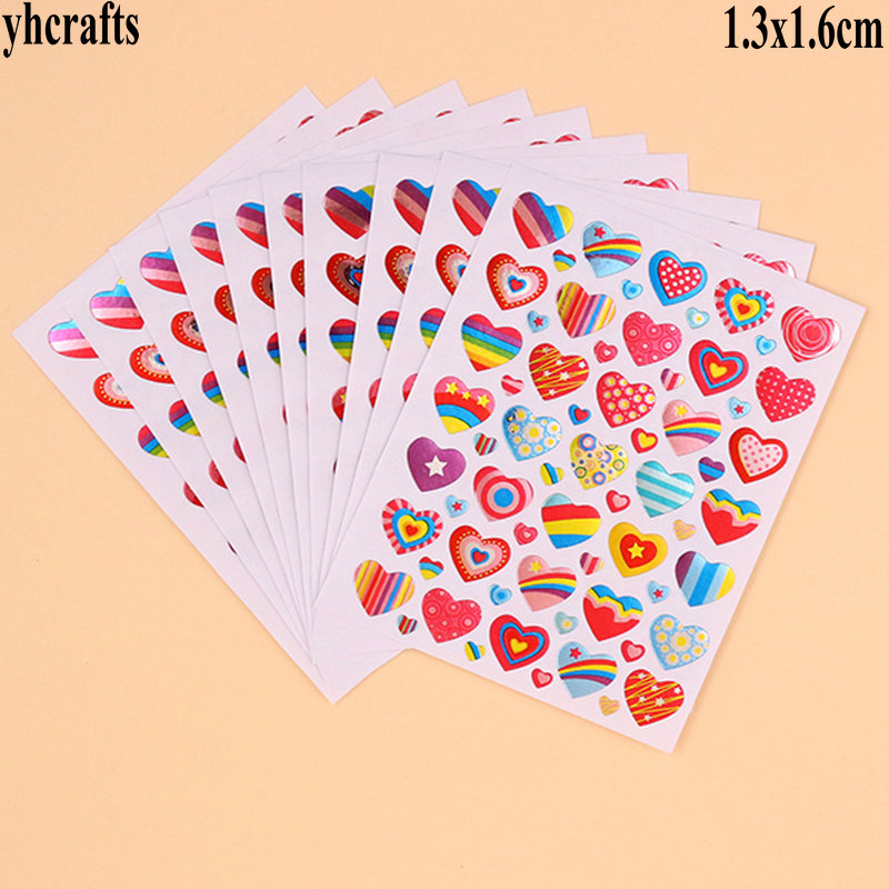 【Hottest Trends】1bag/LOT,Laser heart letter number paper stickers Early ...