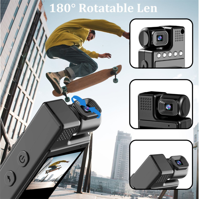 L9 Body Camera 180Rotatable Lens Back Clip Body Worn Camera 1080P ...