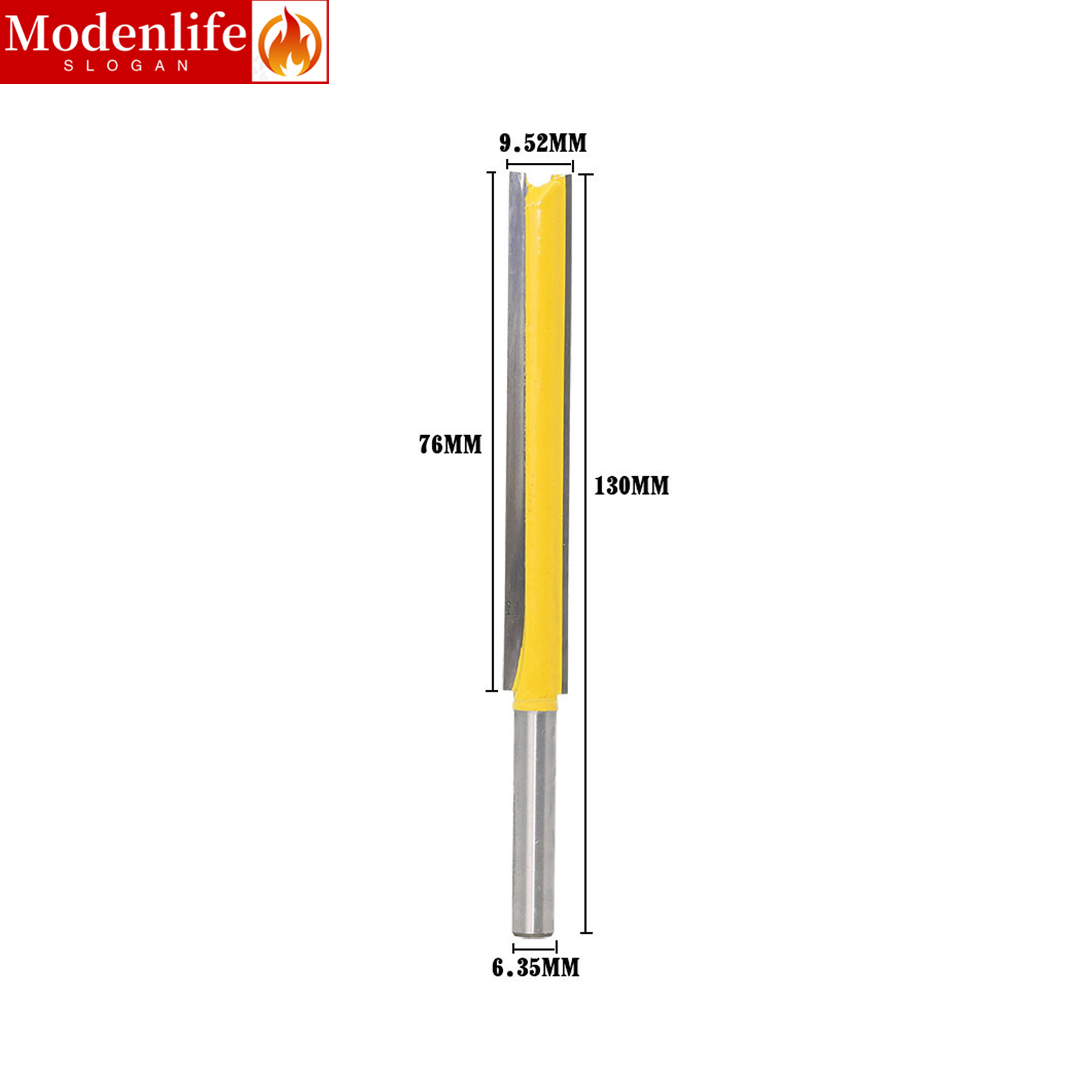 [Modenlife] 50/76 Long Straight Router Bit 1/4 inch Shrank 3/8 Milling ...
