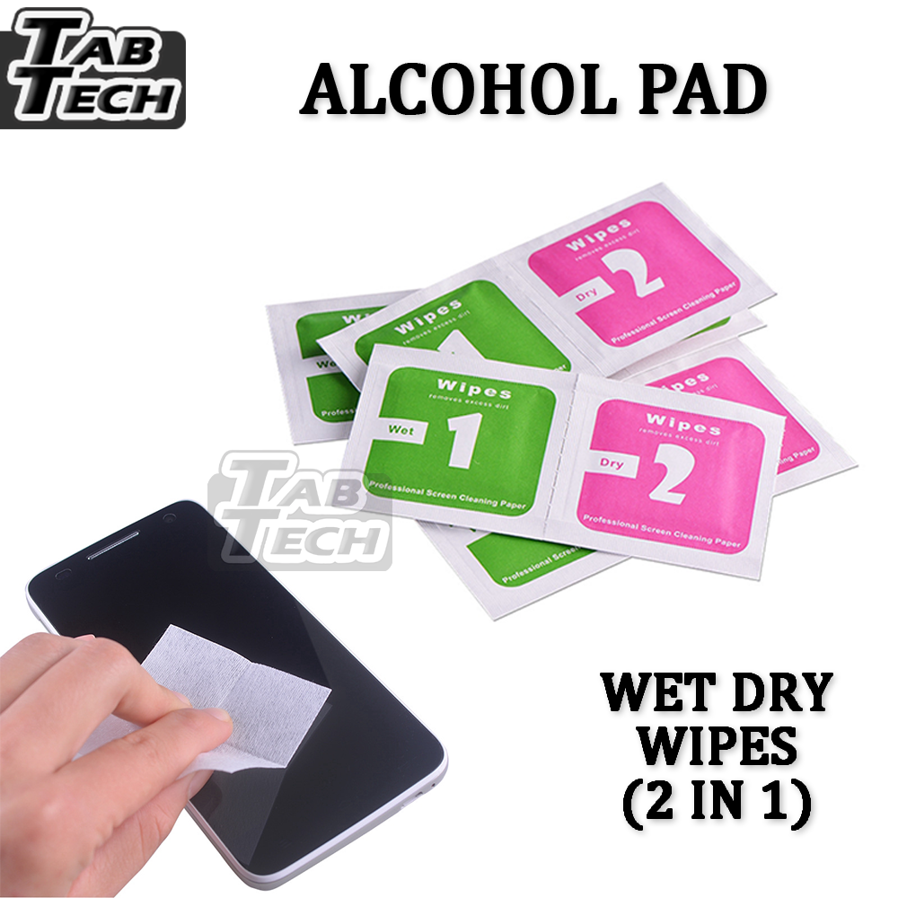 Dry & Wet Alcohol Wipes 2 in 1 Cleaning Cloth Tools for Tempered Glass ...