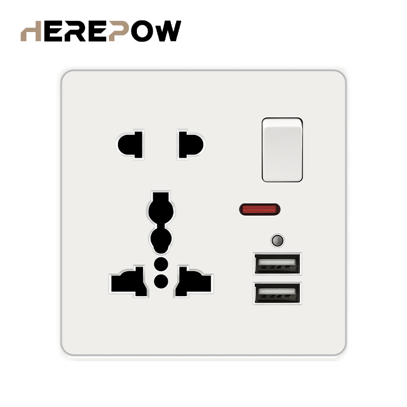 【TopazTrove】Herepow Wall Socket Power Socket With Dual USB Switch Smart ...