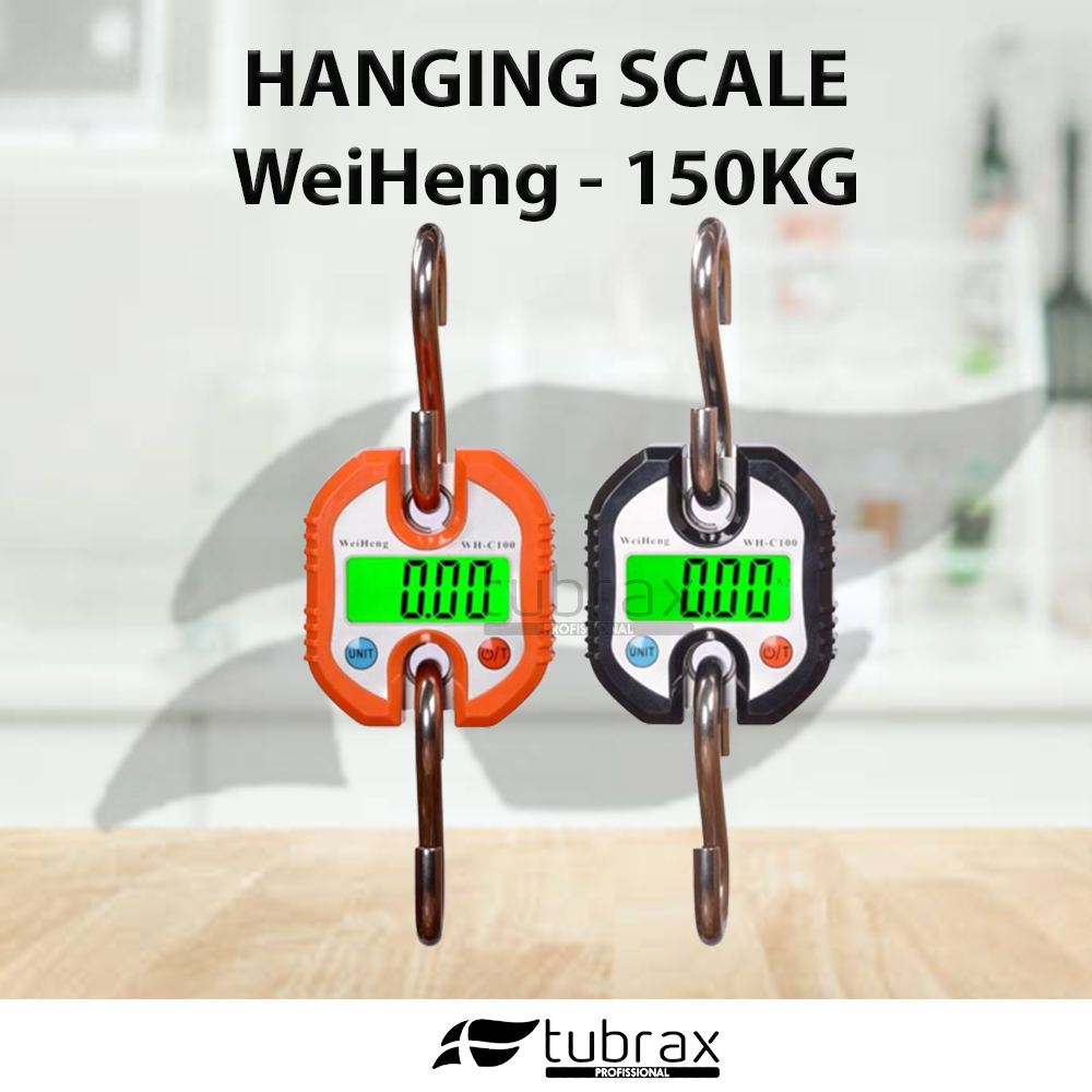 WEIHENG WH-C 150 KG Timbangan Gantung Besi Digital LED Mini Orange Hitam LCD Smart Hook Mini ...