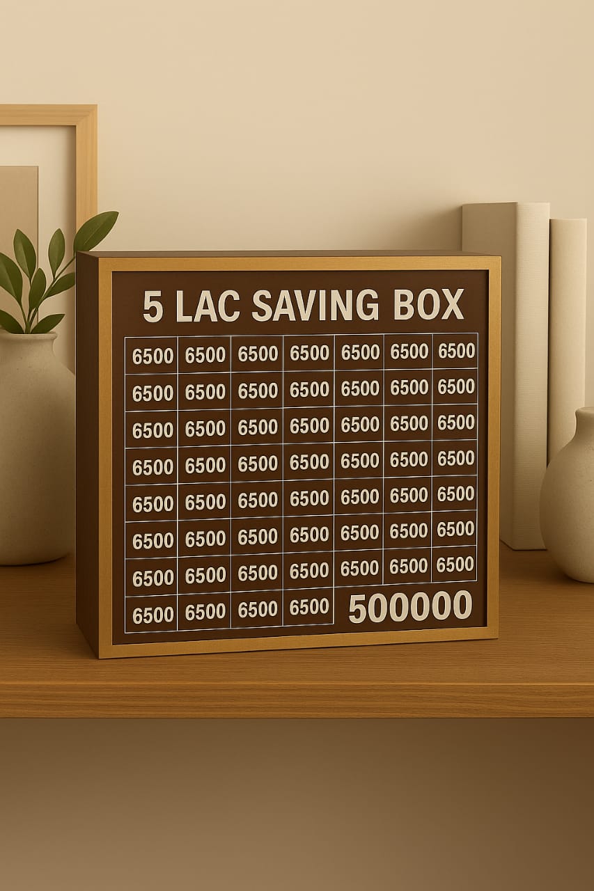 5 Lac Saving Box Wooden Money Saving Challenge Board | 500000 Rupees ...