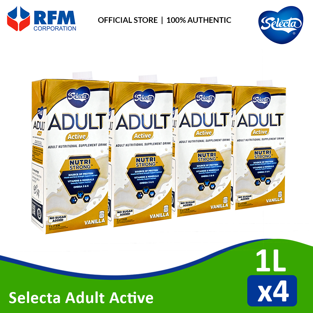 Selecta Adult Active Nutritional Supplement Milk Drink 1L (Set of 4s ...