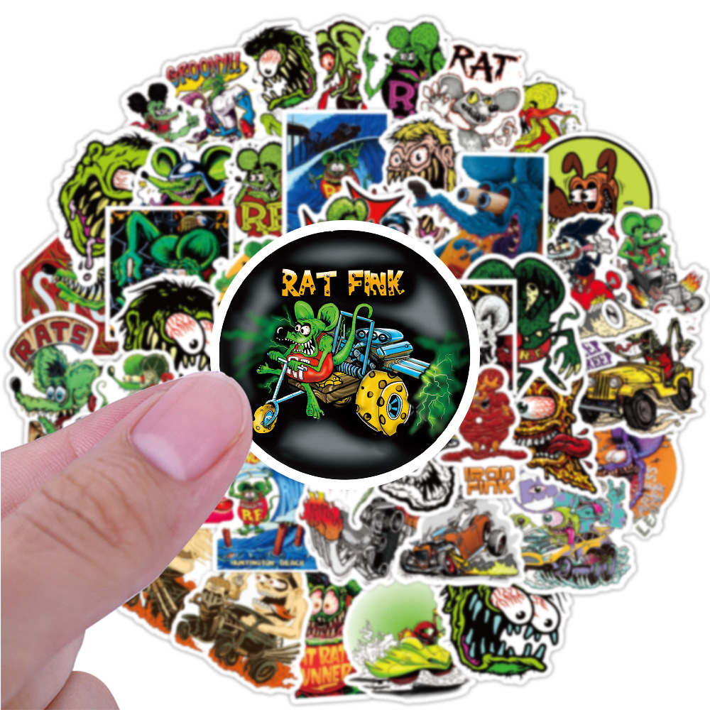 【Hottest Trends】10/50pcs Rat fink Mouse Stickers for Mobile Phone ...