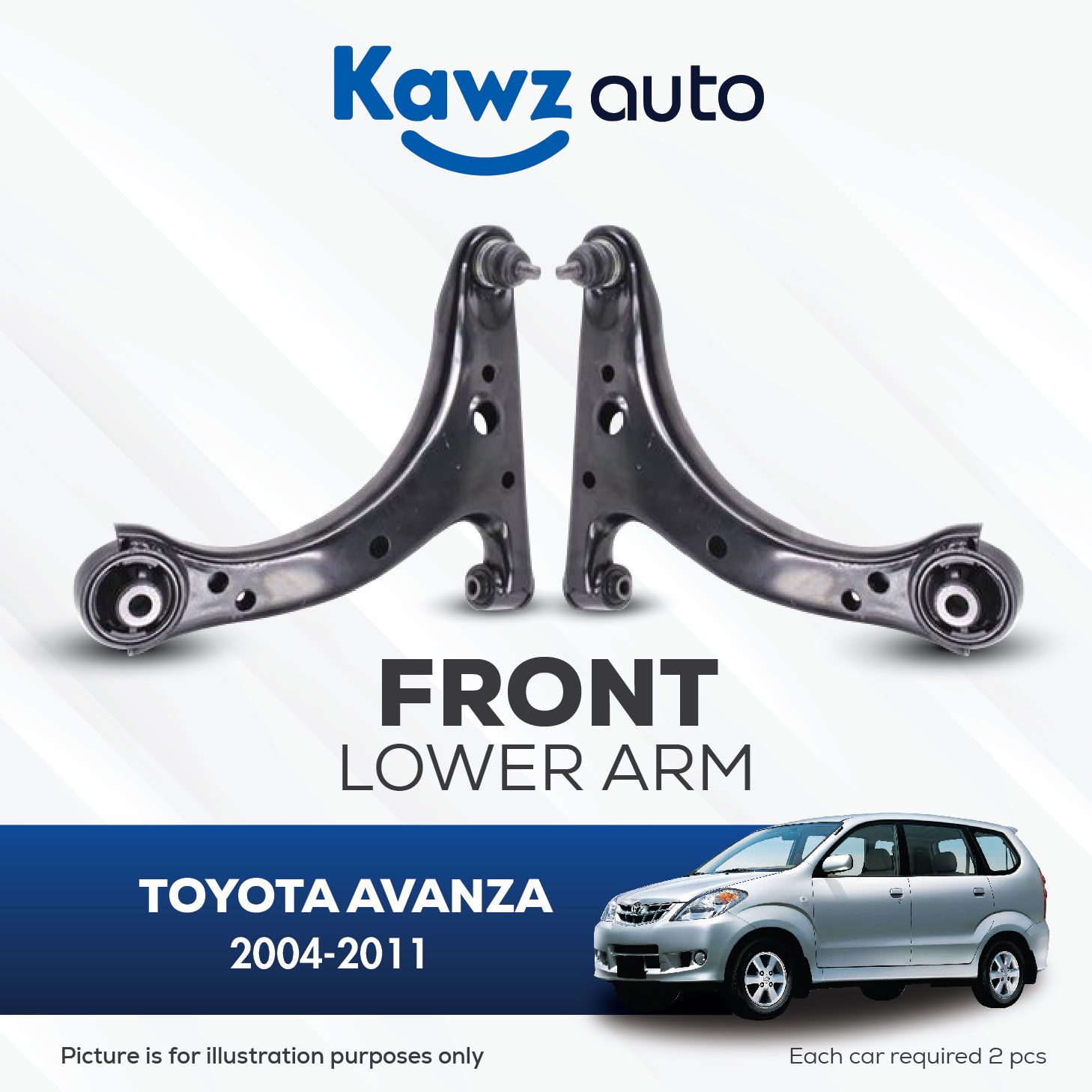 KAWZ TOYOTA AVANZA (2004-2011) FRONT LOWER ARM - [PAIR] | Lazada