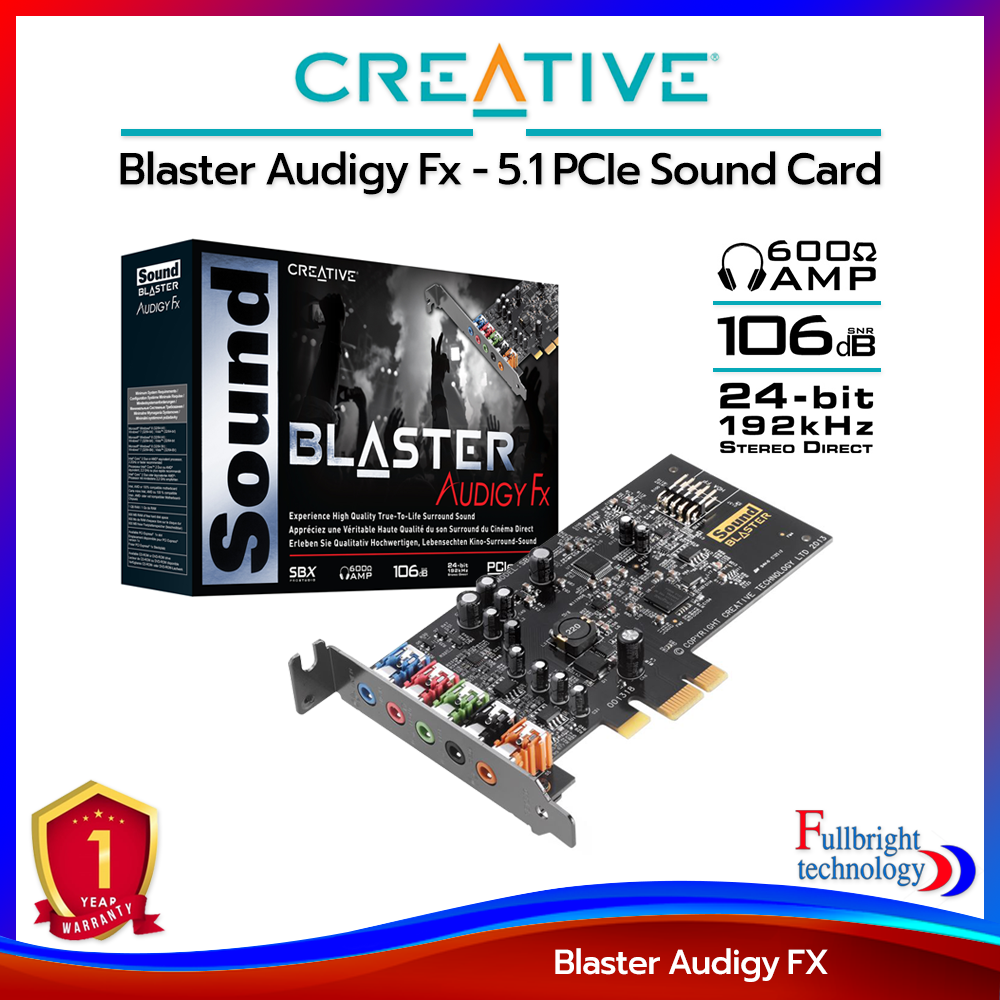 การ์ดเสียง Creative Sound Blaster Audigy FX 5.1 PCIe Sound Card ...
