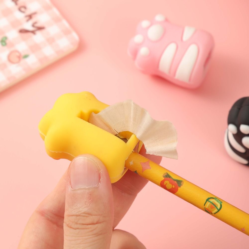 Cute Cat Paw Shaped Manual Pencil Sharpener Single Hole Drawing Pencil ...