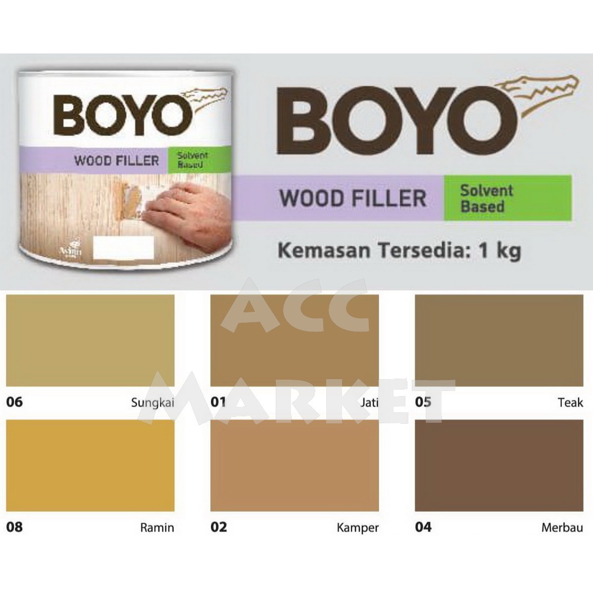 Dempul Kayu Boyo Wood Filler Mebel Pintu Kusen 1kg | Lazada Indonesia