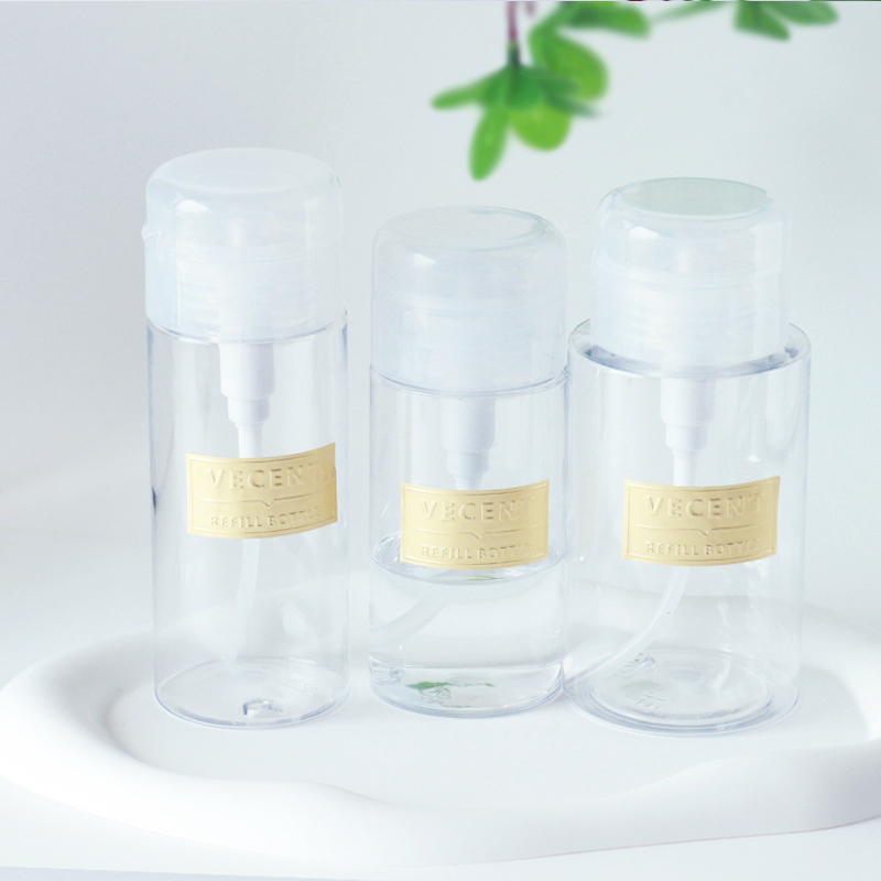 Nail Polish Remover Refillable Press Pump Empty Bottles Nail Art Clear ...