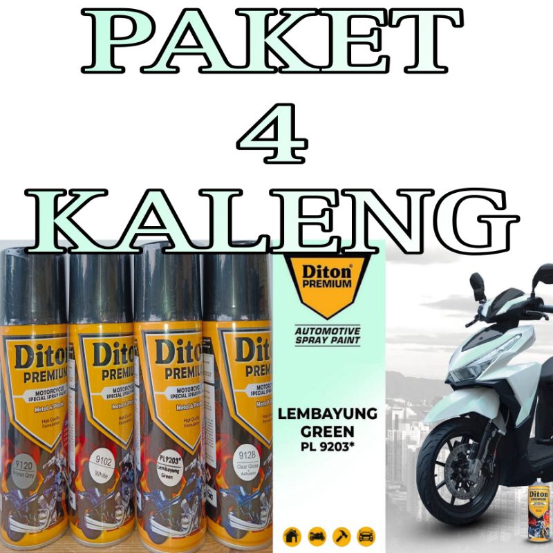 PAKET 4 KALENG pilok pilox cat semprot diton premium LEMBAYUNG GREEN PL ...