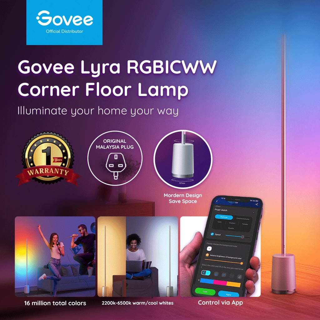 [READY STOCK] Govee Lyra & Lyra Lite Floor Lamp, 100% authentic, RGBIC ...