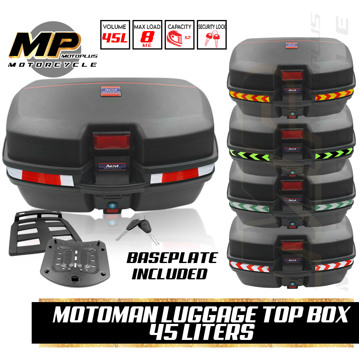 MOTOMAN LUGAGE TOP BOX 45 LITERS- MOTOPLUS | Lazada PH