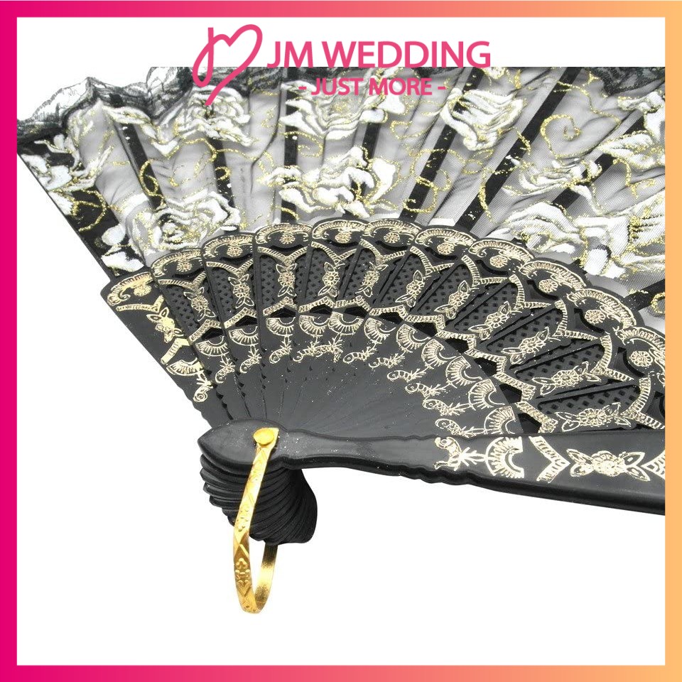 [MY] Rose Lace Dance Performance Hand fan Kipas Tangan Lipat Tarian ...