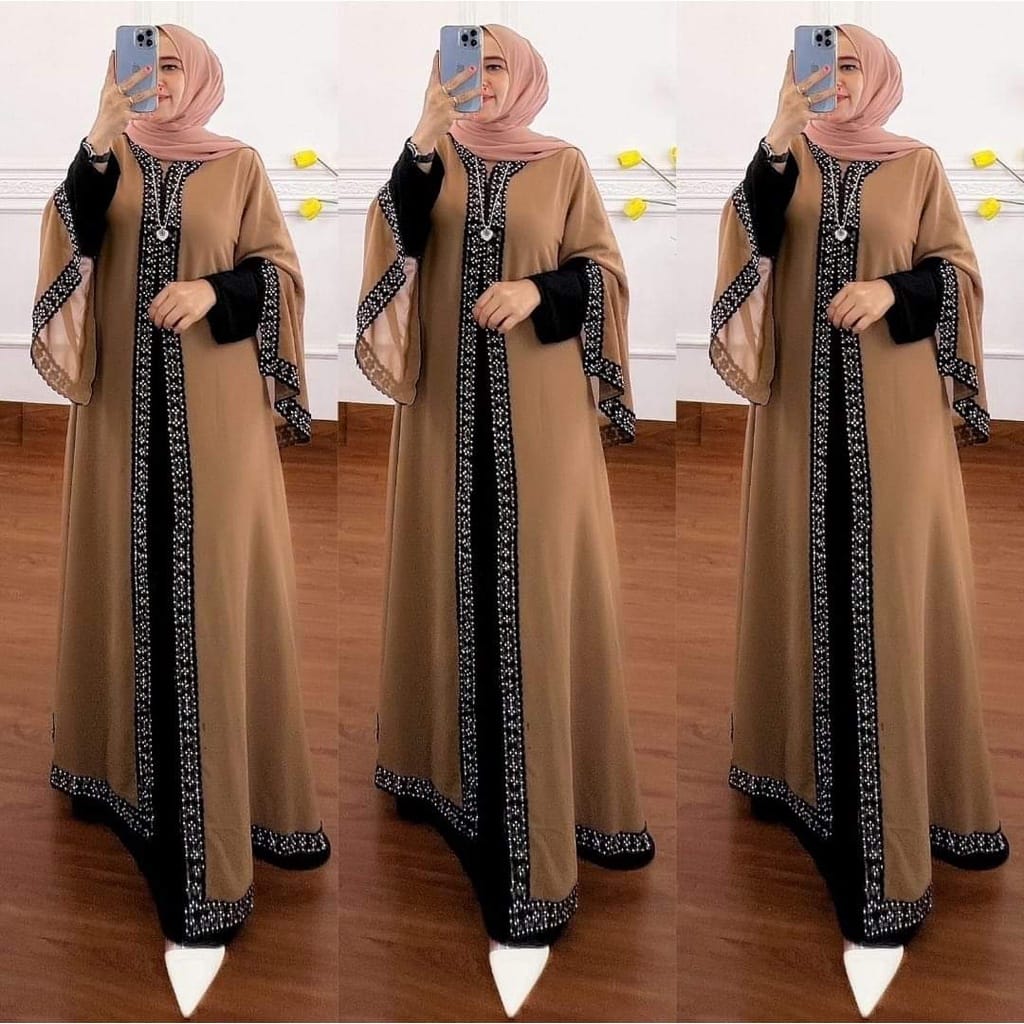 Gamis Abaya Turkey Terbaru Model Kaftan Busui Baju Dress Lebaran Mewah ...