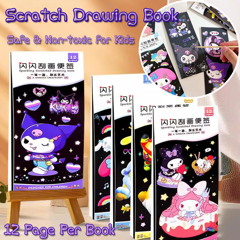 Sanrio Magic Multicolor Scratch Art Painting Paper Card Kit Cartoon ...