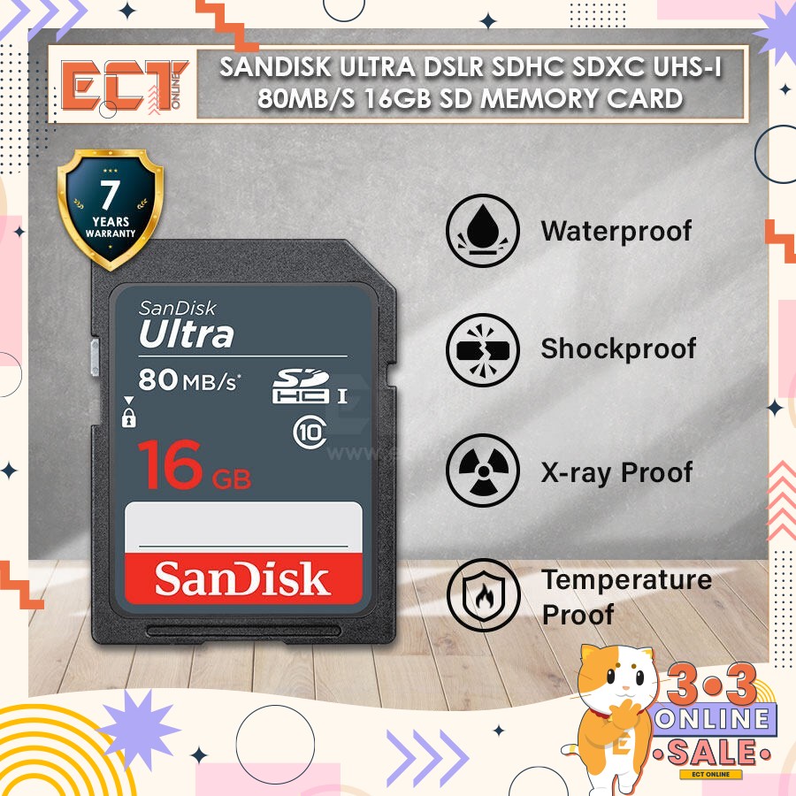 Sandisk Ultra DSLR SDHC SDXC UHS-I 80MB/s 100MB/s 16GB / 32GB / 64GB ...