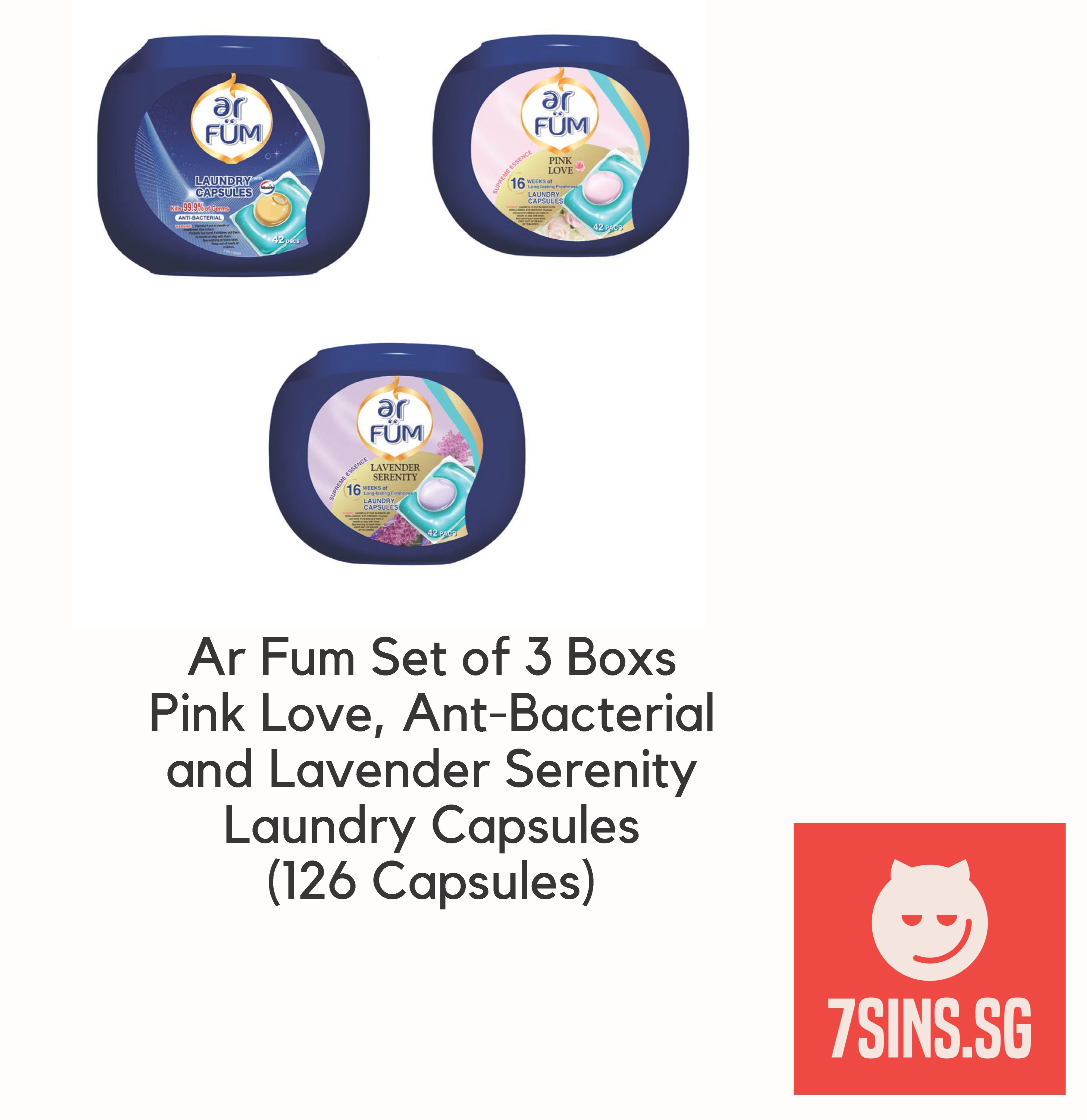Set of 3 Boxes Ar Fum Laundry Detergent Pink Love, Anti-Bacterial and ...