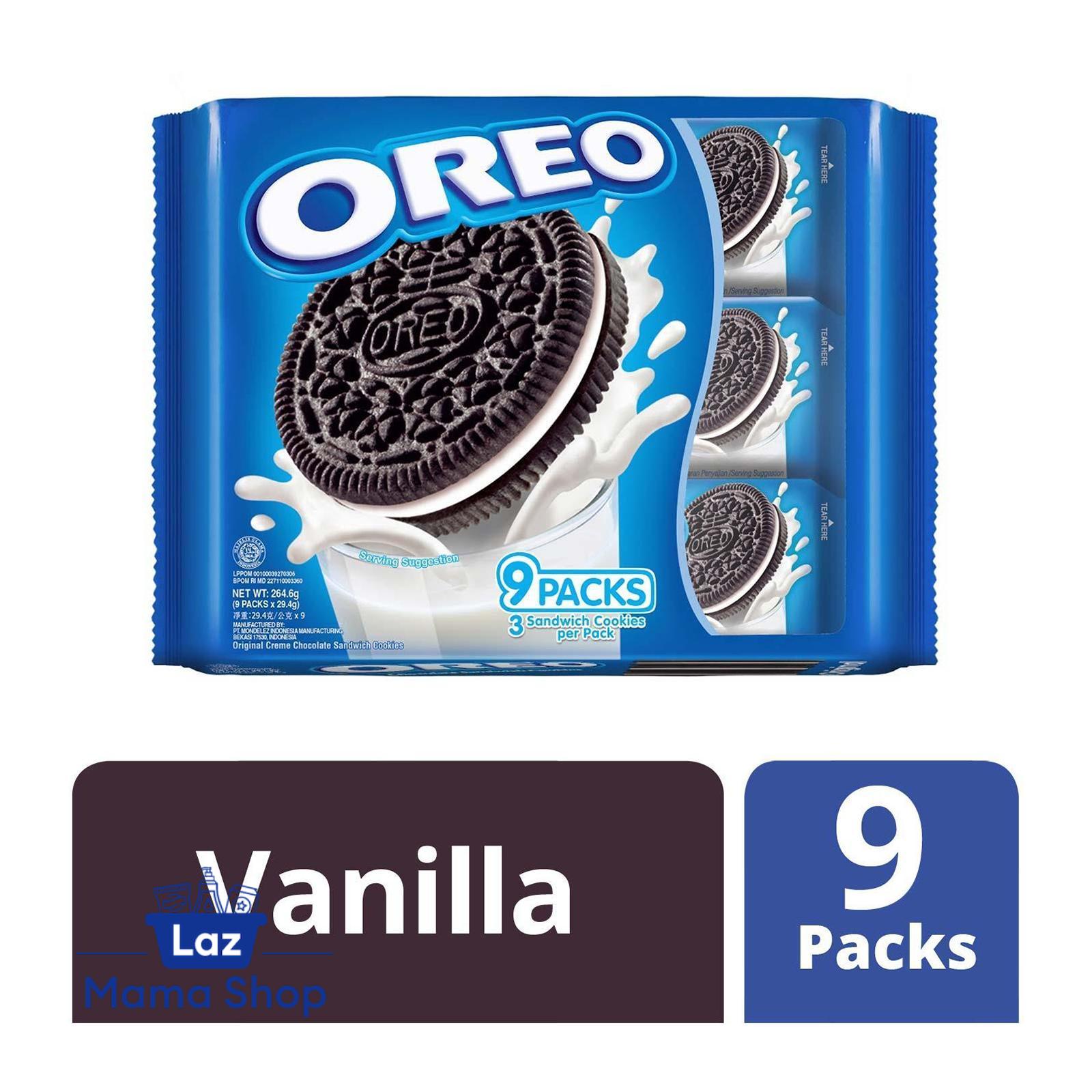 Oreo Vanilla Cream Filled Chocolate Sandwich Cookies Multipack (Laz ...
