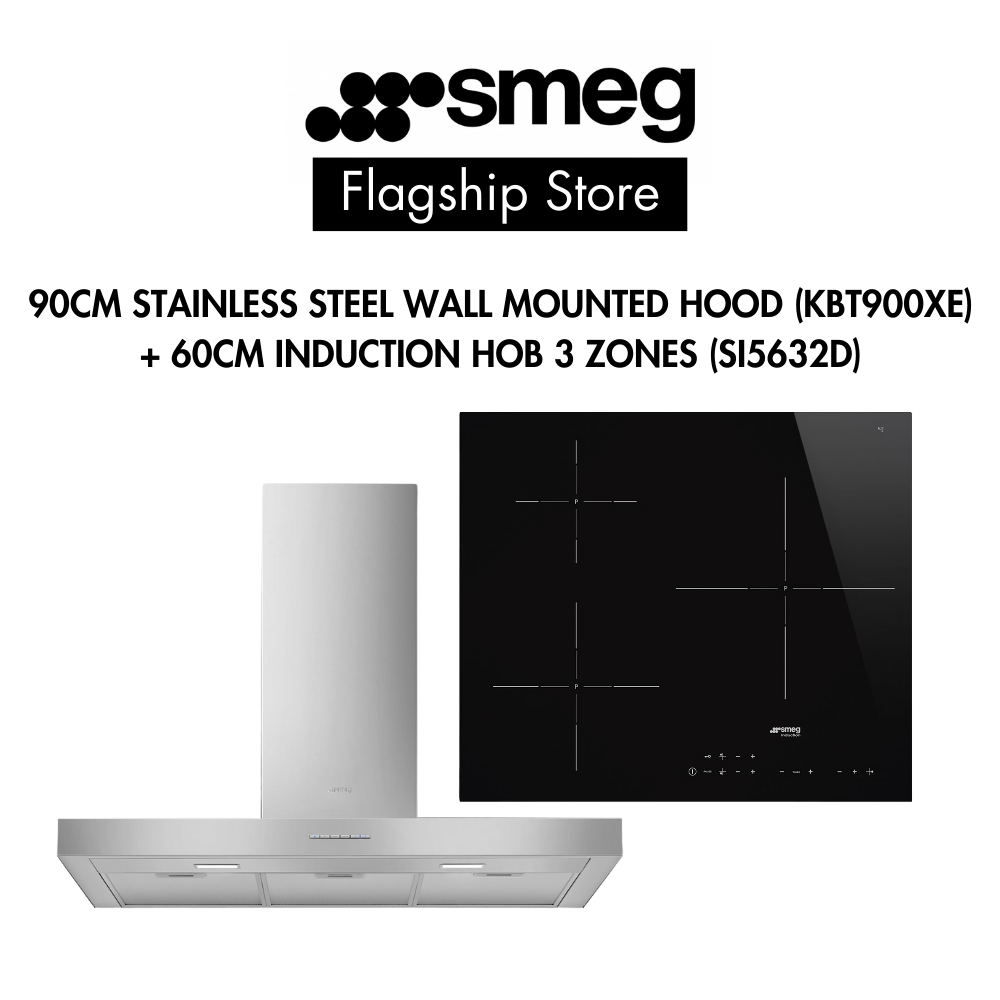 Smeg MDA Bundle 60cm Induction 3 Zones + 60cm Telescopic Non Wall ...