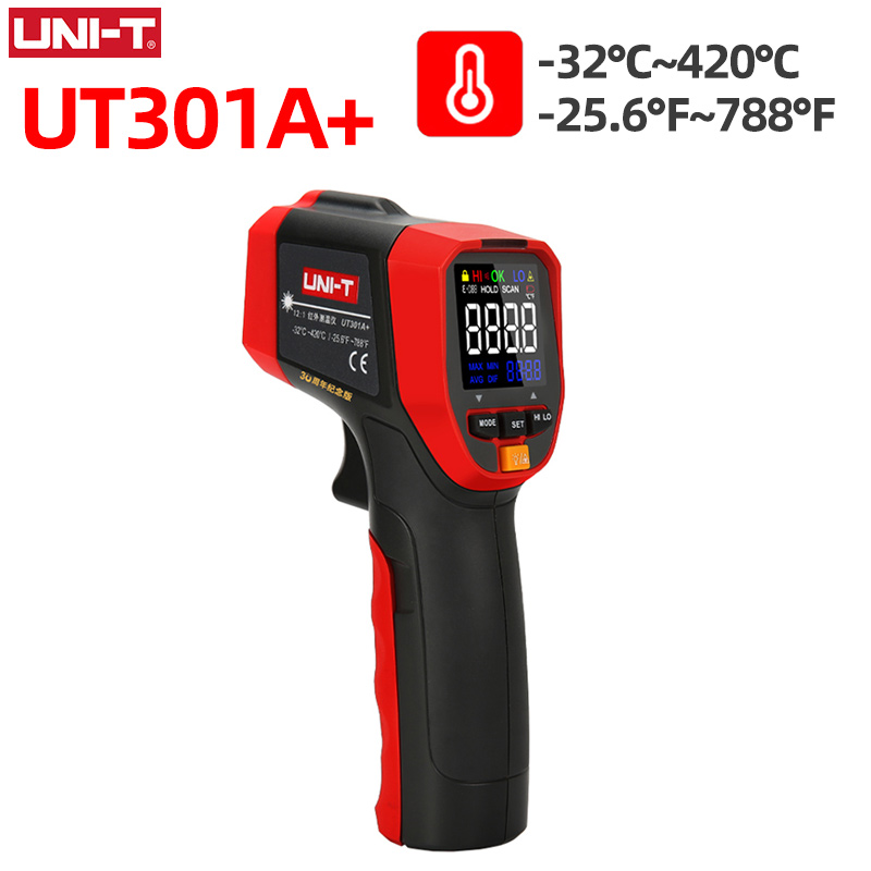 UNI-T UT301A+ UT301C+ Infrared Thermo-meter Digital Measure Temperature ...