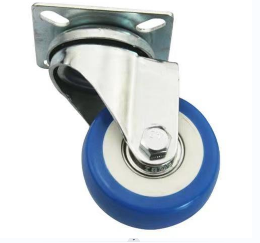 2 Inch Blue Flat Caster With Brake Bearing Roller Silent Industrial ...