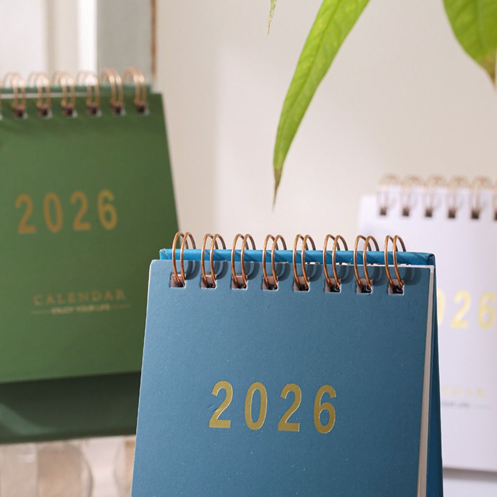 Portable Month Date Display 2026 Small Desk Calendar English Solid ...