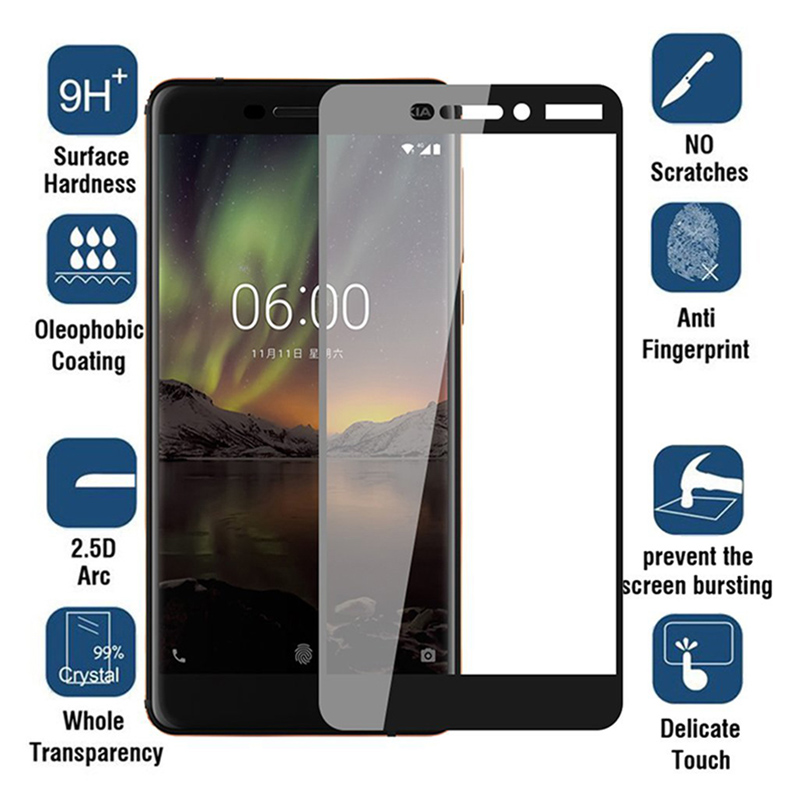 Screen Protector on Nokia 1 2 3 5 6 2018 Tempered Glass for Nokia 2.1 3 ...