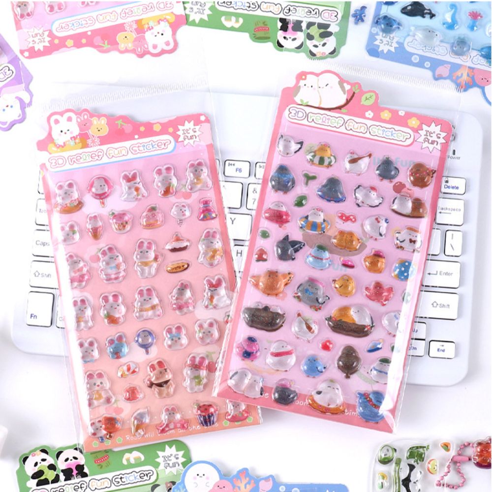 New Cute Particle 3D Embossed Decals DIY Animal Series 3D Relief ...