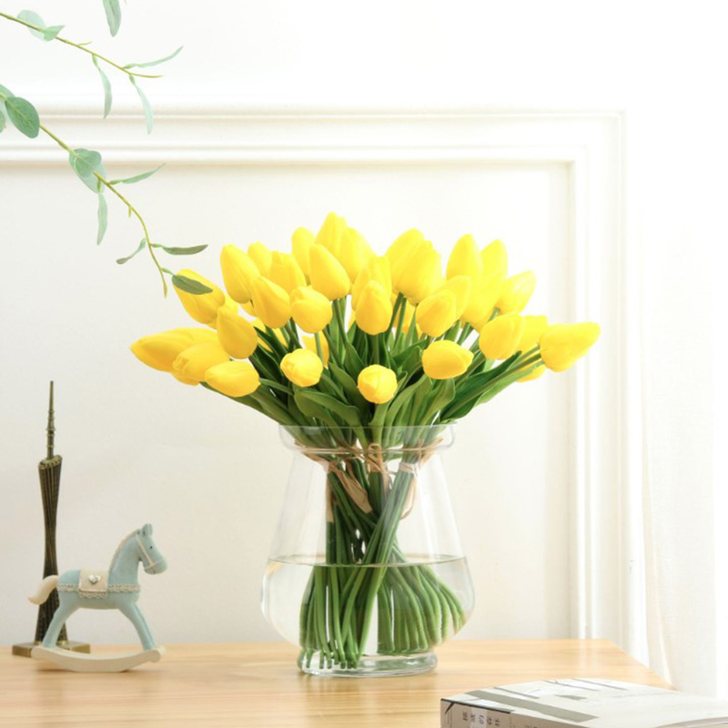 Artificial Tulip Flowers False Fake Bouquet Real Touch Home Wedding ...