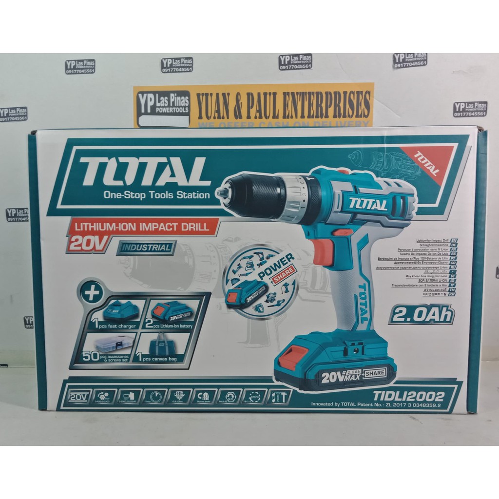 TOTAL TIDLI200215 Lithium-Ion Cordless Impact Drill 20V | Lazada PH